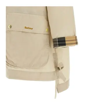 Barbour Middlemarch Showerproof Jacket With Plaid Lining And Zip Closure - Nude