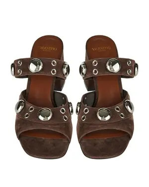 Valentino Garavani Eyelet Detail Heeled Sandals