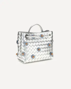 Bottega Veneta Woven Floral Detail Shoulder Bag