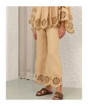 Zimmermann Awaken Embroidered Kick Flare Trousers