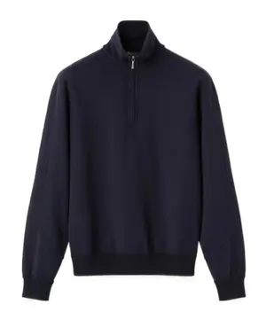 Loro Piana Whitney Half-zip Sweater Navy