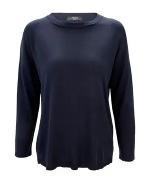 Max Mara Round Neck Long-sleeved Pullover - Blue