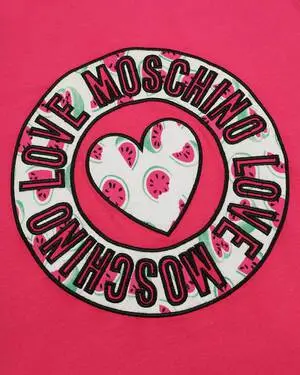 Moschino Round Neck Short Sleeve T-shirt - Pink