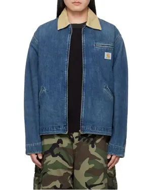 Carhartt Work In Progress Denim Jacket With Contrast Collar - Blue