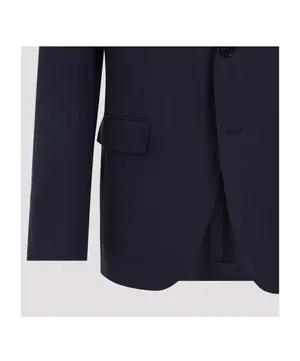 Zegna Oasi Linen Single-breasted Blazer - Blue Navy