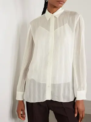 Theory Striped Jacquard Shirt - Ivory