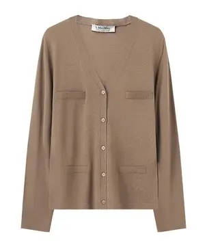 Max Mara V-neck Long-sleeved Sweater - Camel