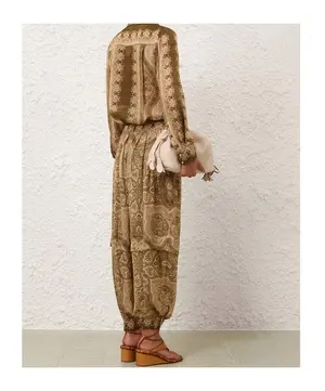 Zimmermann Printed Pleated Casual Pants - Brown