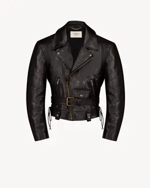 Saint Laurent Leather Lace-up Biker Jacket