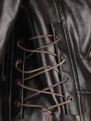 Saint Laurent Leather Lace-up Biker Jacket