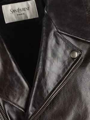Saint Laurent Leather Lace-up Biker Jacket