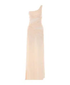 Elisabetta Franchi One-shoulder Draped Dress With Pleated Design