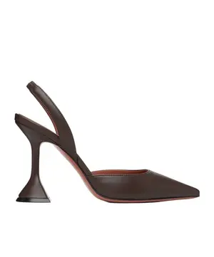 Amina Muaddi Holli 95 Sling Pointed-toe High-heeled Sandals - Brown