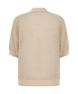 Peserico Textured Knit Polo Top