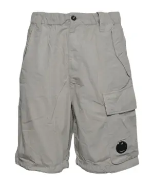 C.P. COMPANY C.P. Company Logo Detail Cargo Shorts Gray