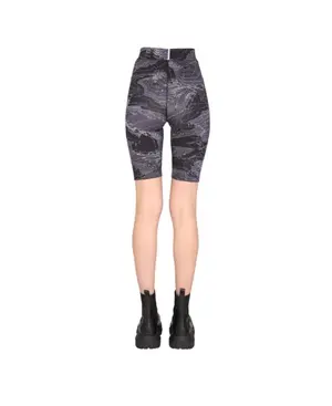 Alexander McQueen Graphic Printed High-waisted Cycling Shorts - Nude