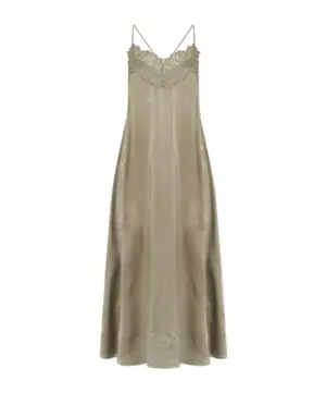 IRO PARIS Sleeveless Maxi Dress With Lace Trim - Nude