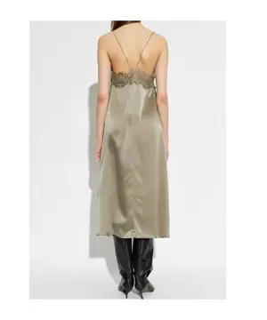 IRO PARIS Sleeveless Maxi Dress With Lace Trim - Nude