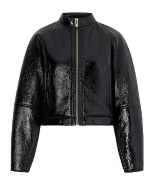 Alaïa Cropped Shearling Bomber Jacket