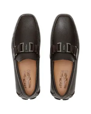 FERRAGAMO Logo Buckle Loafers - Black