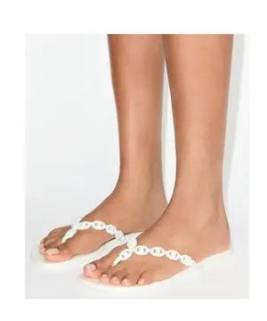 Tory Burch Gemini Link Jelly Flip-flops - White