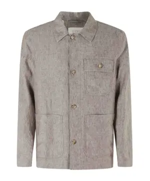 Seventy Long Sleeve Casual Jacket With Button Closure And Three Pockets - Gray