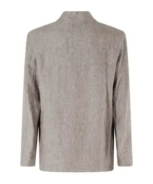 Seventy Long Sleeve Casual Jacket With Button Closure And Three Pockets - Gray