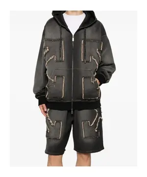 Off-White Zip-up Drawstring Hoodie