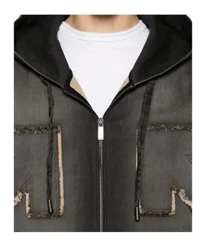 Off-White Zip-up Drawstring Hoodie