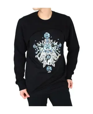 Givenchy Printed Round Neck Long Sleeve Sweater
