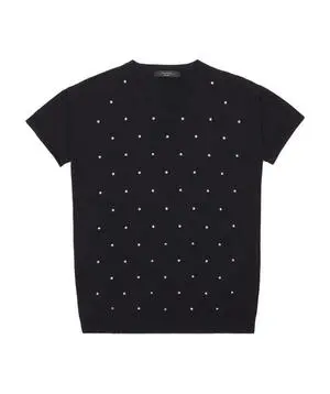 Max Mara Round Neck Short Sleeve Embellished Pullover
