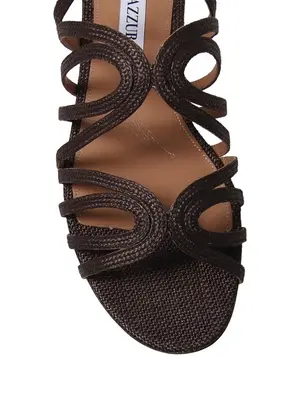 AQUAZZURA Serenade Strappy Flat Sandals - Brown