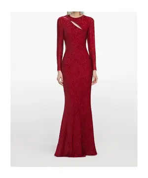 SELF-PORTRAIT Cut-out Long-sleeved Maxi Dress