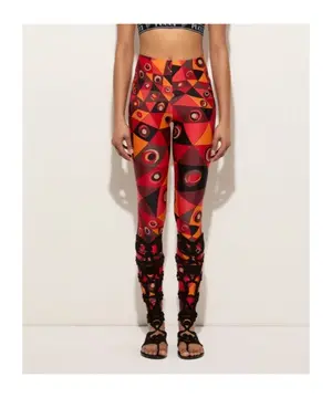 Emilio Pucci High-waisted Printed Trousers With Zip Detail - Red