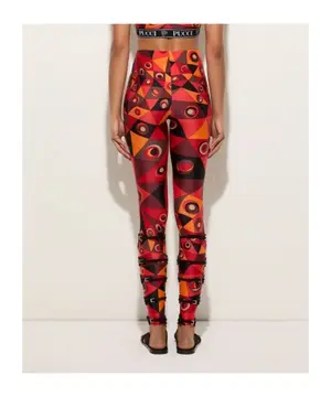 Emilio Pucci High-waisted Printed Trousers With Zip Detail - Red