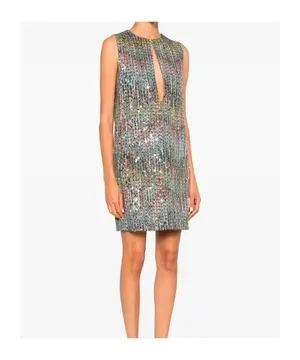 Missoni Sequin-embellished Metallic-thread Mini Dress - Gray