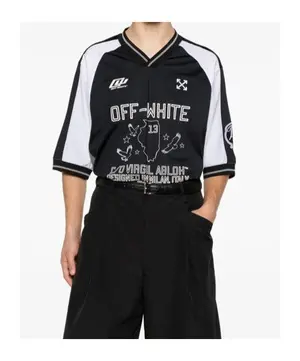 Off-White Graphic Panel V-neck T-shirt