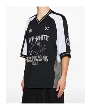 Off-White Graphic Panel V-neck T-shirt