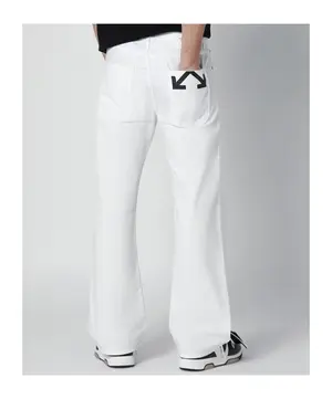 Off-White Cotton Trousers With Logo Detail