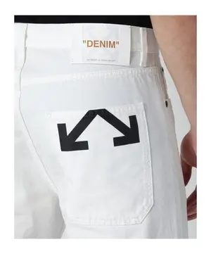 Off-White Cotton Trousers With Logo Detail