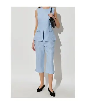Posse Harper Cropped Trousers With Bow Detailing