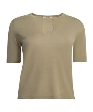 Max Mara Keyhole Short-sleeve Knitted Sweater - Beige
