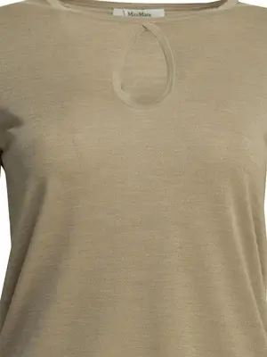 Max Mara Keyhole Short-sleeve Knitted Sweater - Beige