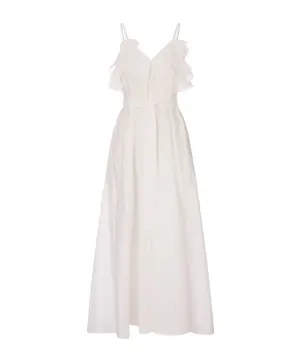 P.a.r.o.s.h Ruffled Maxi Dress - White