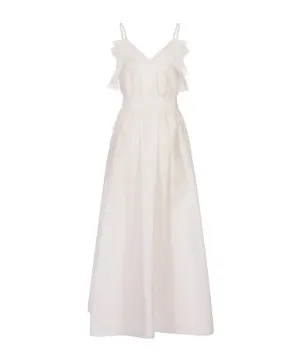 P.a.r.o.s.h Ruffled Maxi Dress - White