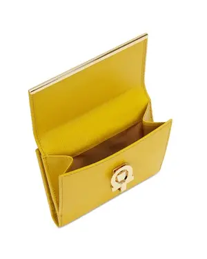 FERRAGAMO Logo Buckle Wallet - Yellow
