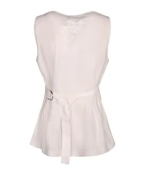 P.a.r.o.s.h Embroidered Belted Sleeveless Top - No