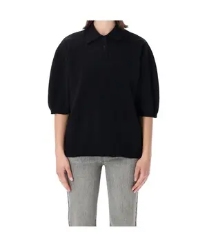 THE FRANKIE SHOP Nola Knit Polo Top