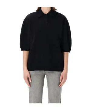 THE FRANKIE SHOP Nola Knit Polo Top