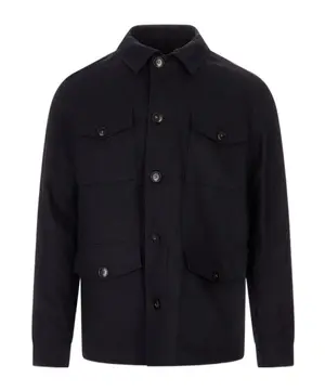 Canali Multi-pocket Shirt Jacket - Black
